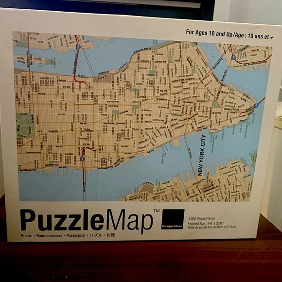 Other | New York City Manhattan Puzzle Map 100 Pieces New Learn The ...